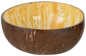 Oranžová miska ve tvaru poloviny kokosového ořechu - Ø 14*7 cm