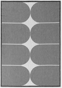 NORTHRUGS, Kusový koberec Duet Bowen 106244 Black/White - na ven i na doma, 200x290, černobílá, chodba / předsíň