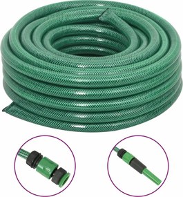 vidaXL Zahradní hadice se sadou koncovek zelená 0,75" 30 m PVC [154382]