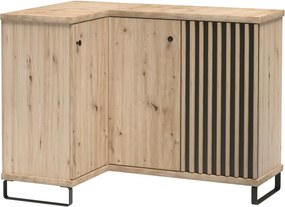 CALI | komoda rohová C-12 s policemi + NOHY | 81,9x122,6 cm | artisan