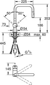 Grohe Minta - Dřezová baterie s výsuvnou sprškou chrom