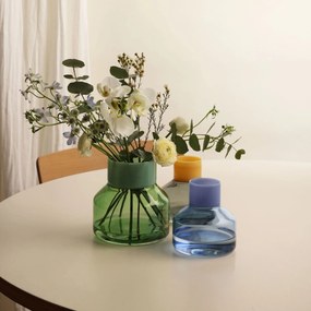 DESIGN LETTERS Skleněná váza Generous Medium, žlutá barva, šedá barva, sklo