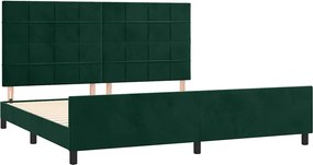 Rám postele bez matrace tmavě zelená 200 x 200 cm samet 3125778