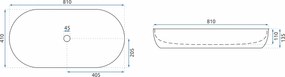 Rea Cleo, umyvadlo na desku 810x410x135 mm, bílá lesklá, REA-U0563