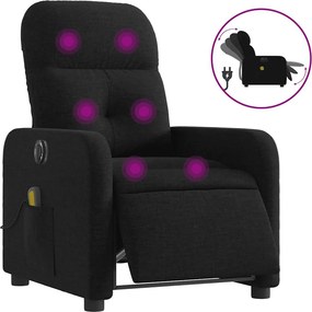 Elektrické masážní polohovací křeslo černé textil 3206788