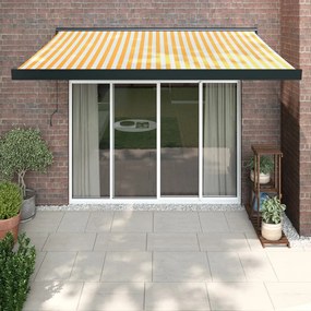 vidaXL Kazetová markýza na ruční ovládání 350 cm [3052671] Barva: Krémová (bílý rám)