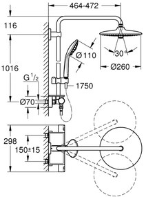 GROHE 26403001 - Sprchový systém VITALIO JOY 260 450 mm lesklý chrom