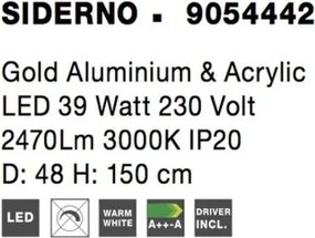 Závěsné LED svítidlo NOVA LUCE SIDERNO 39W 3000K 9054442