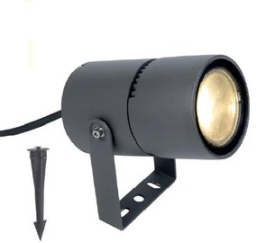 ACA Lighting Zahradní LED reflektor LOTOS 9W/230V/3000K/300Lm/ZOOM 15°- 40°/IP65, tmavě šedý