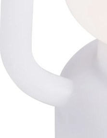 Stolní lampa bílá IP44 vč. Bluetooth reproduktoru - Storm Music