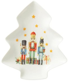 Servírovací talíř stromek s Louskáčky Chris Nutc v dárkové krabičce - 25*21*3 cm