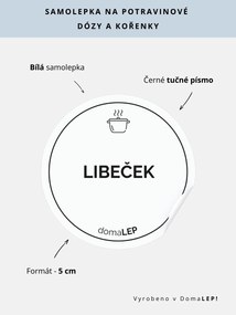Samolepka na kořenky LIBEČEK bílá 5 cm tučné písmo