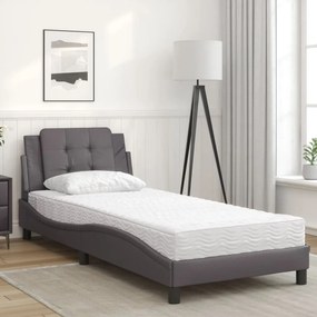 Rám postele bez matrace Zadar šedá 100 x 200 cm umělá kůže 3208848