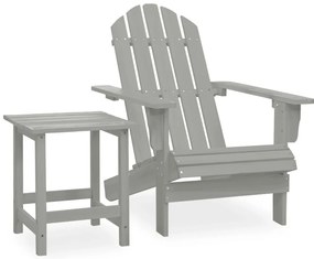 Zahradní židle Adirondack se stolkem masivní jedlové dřevo šedá 315920