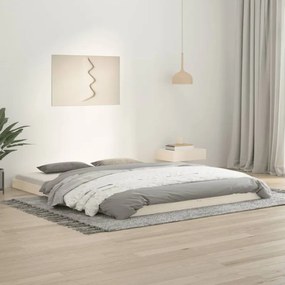 Rám postele bílý 160 x 200 cm masivní borovice,  823435 HangarStore.cz