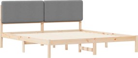 Rám postele s čalouněným čelem s čelo Světle šedá 200 x 200 cm 3405562