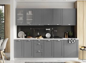 Casarredo - Komfort nábytek Kuchyně AGATA 260 bílá/tmavě šedý mat