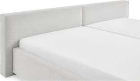 Šedá čalouněná dvoulůžková postel s úložným prostorem s roštem 200x240 cm Cube – Meise Möbel
