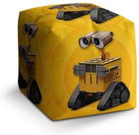 Sablio Taburet Cube Wall-E robot Žlutý: 40x40x40 cm