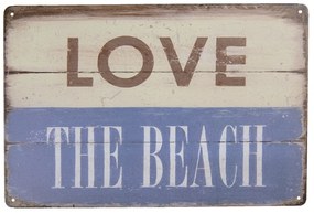 Kovová cedule s nápisem Love the Beach - 20*30 cm