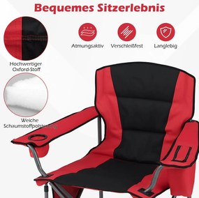 Costway Nadměrná kempingová židle Přenosná skládací židle s chladicí taškou