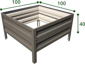 Vyvýšený záhon LEGI 0,65 × 1 m, pozinkovaný ocelový rám, výška 40 cm, antracit