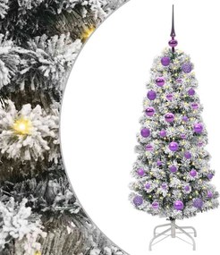Umělý Skládací Vánoční Strom 150 LED Zelená a bílá 120 cm 3395583