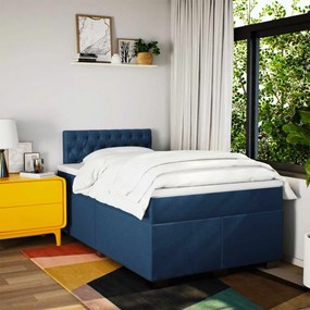 Box spring postel s matrací modrá 120x200 cm textil 3288168