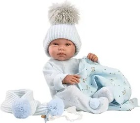 Llorens 84337 NEW BORN CHLAPEČEK - realistická panenka miminko s celov