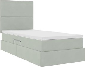 Postel s úložným prostorem a matrací Světle šedá 100 x 200 cm 3371949
