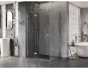Mexen Lunar T, sklápěcí sprchový kout levý 110 x 70 cm, 8mm čiré sklo, ocelový profil, 834T-110-070-97-00-L