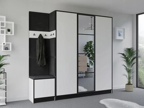 Šatní skříň EDEN 14 bílý + černý Vzor 1