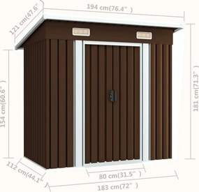 vidaXL Zahradní domek kovový [42908] Barva: Zelená