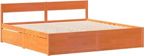Postel bez matrace voskově hnědá 200 x 200 cm masivní borovice 3307112
