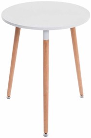 Jídelní stůl kulatý dřevěný Amalia natura ~ v75 x Ø60 cm - Bílá