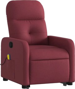 Zvedací masážní polohovací křeslo vínové textil 3206807