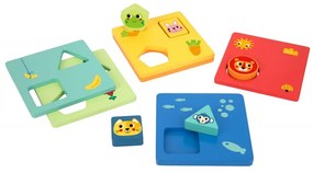 Tooky Toy Montessori Puzzle Zvířecí tvary a barvy
