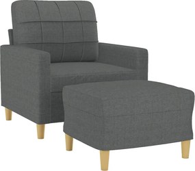 Křeslo s podnožkou tmavě šedé 60 cm textil 3200994