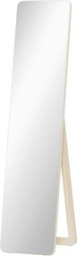 HOMCOM stojací a nástěnné zrcadlo obdélníkové, rozměry 37D x 43Š x 156V cm, přírodní dřevo