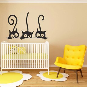 Samolepka na zeď - Tři kočičky (60x40 cm) - PopyDesign