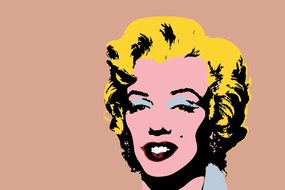 Tapeta pop art Marilyn Monroe na hnědém pozadí