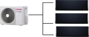 Klimatizace Toshiba Shorai Curve black 1+3 ( 2,5kW + 2,5kW + 3,5kW ) Multi-split R32