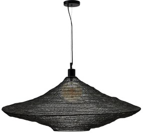 Černé kovové závěsné světlo Kave Home Makai 87 cm