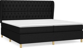 Box spring postel s matrací černá 200x200 cm textil 3128791