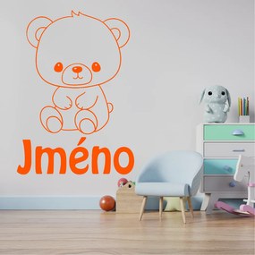 Živá Zeď Samolepka na zeď Medvídek se jménem Barva: černá