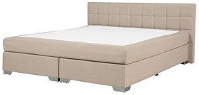 Béžová čalouněná kontinentální postel 180x200 cm ADMIRAL Beliani