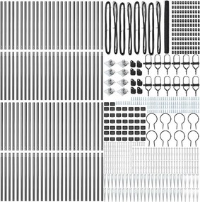 Hexagonální plot s podpěrou 100 x 1,6 m Ocel potažená PVC Šedá 3353322
