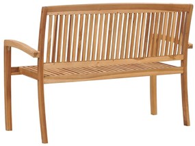 vidaXL Marketos 2místná stohovatelná zahradní lavice 120 cm masivní teak