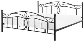 Černá zdobená kovová postel 160x200 cm ANTLIA Beliani