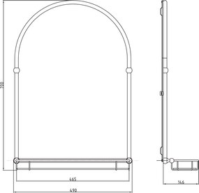 Sapho, TIGA zrcadlo 48x67cm, skleněná polička, bronz, HZ206